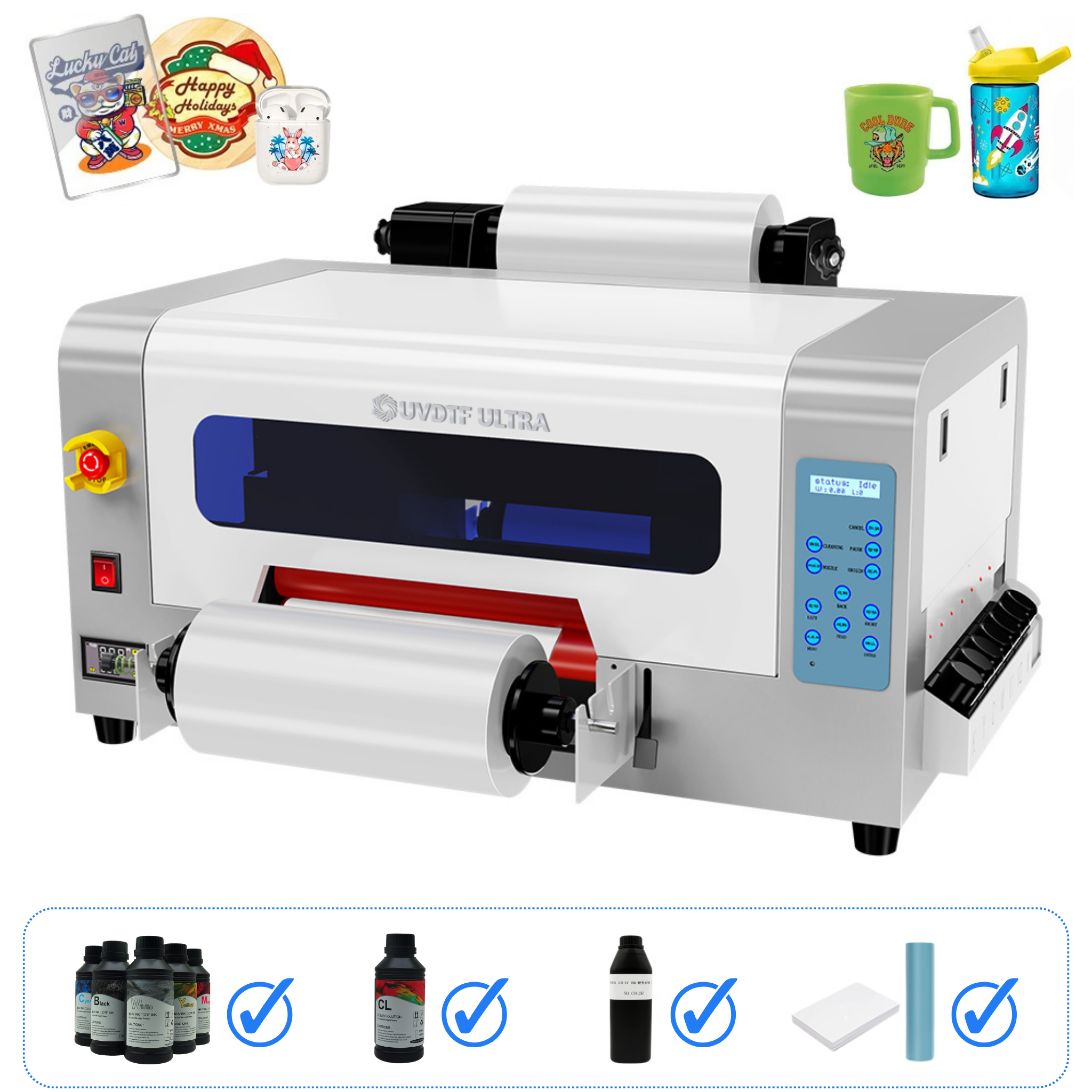 UVDTF ULTRA A3 XP600 Dual Head 2-in-1 UV DTF Sticker Printer Bundle